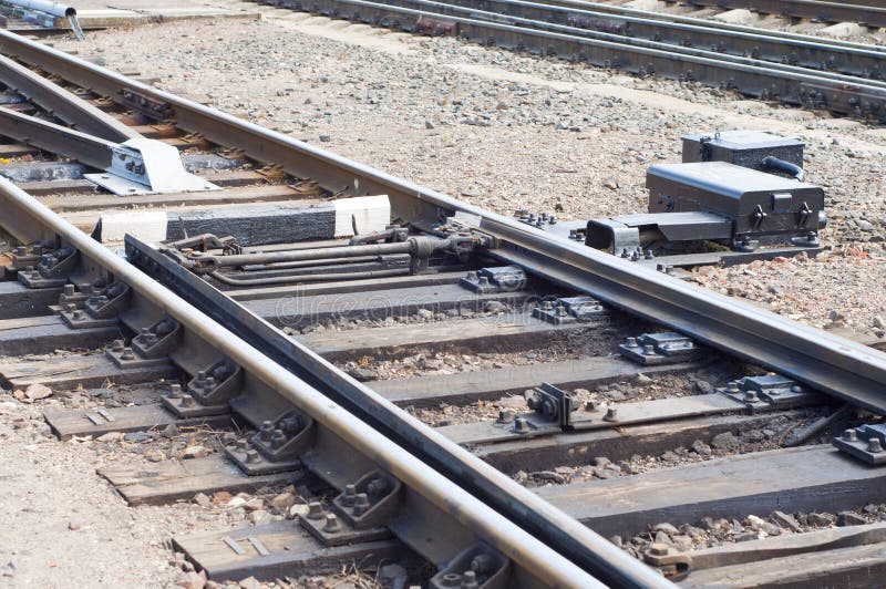 Railway switch detail stock photo. Image of vertical - 19947536