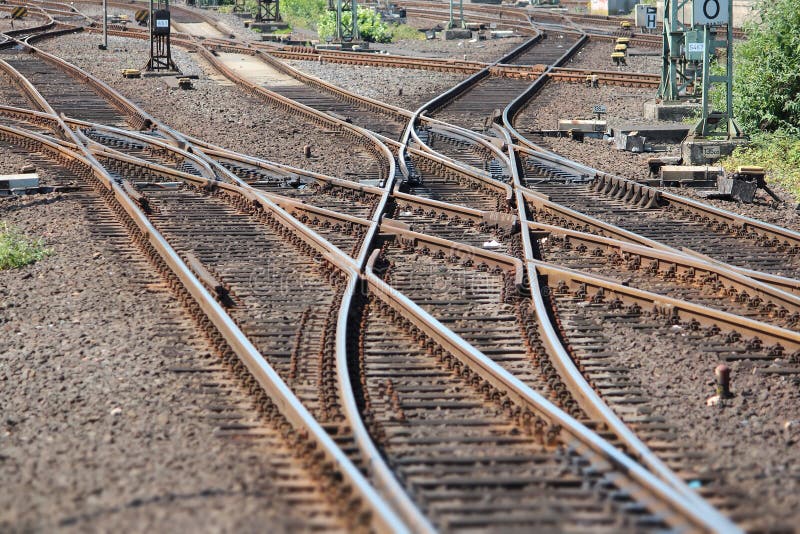 Railway switch stock image. Image of railroad, dusseldorf - 58491731