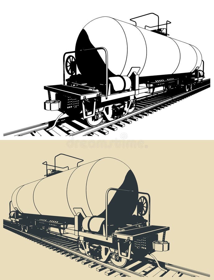 Railway tank car closeup stock vector. Illustration of wagon - 332782895