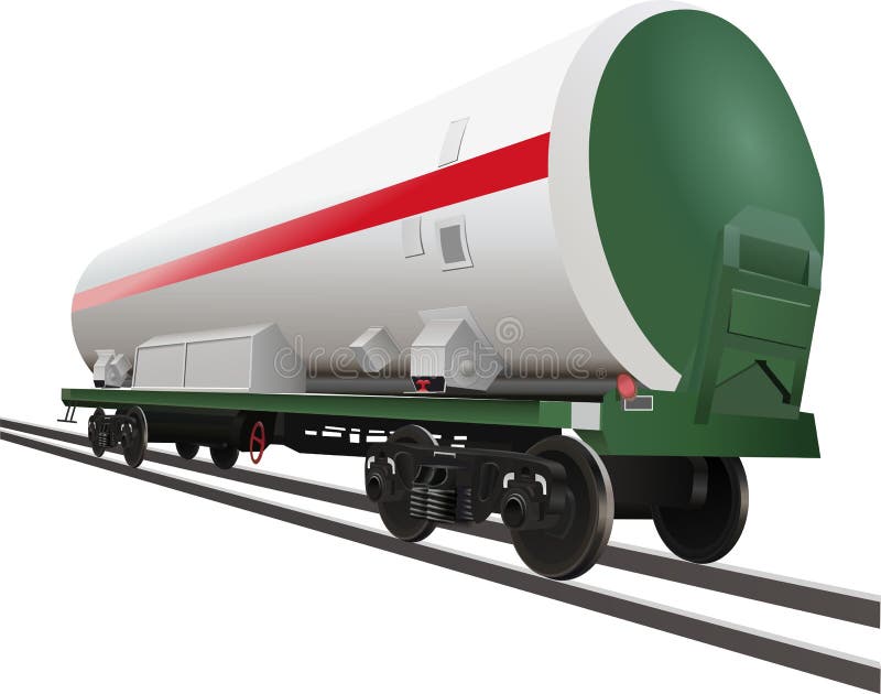 Oil Tank on Rails, Cargo Wagon Vicon. Stock Vector - Illustration of ...