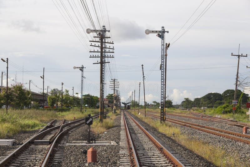 Railway and Telegraph Poles Stock Image - Image of direction, scene ...