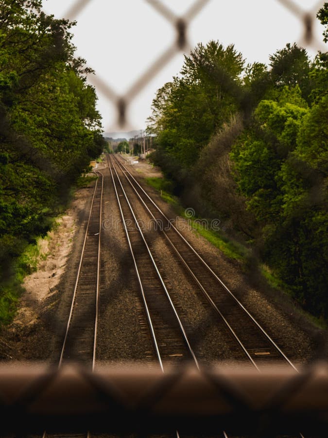 Railway stock image. Image of three, railway, fence - 120515629