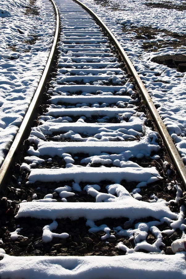 Railway track stock image. Image of railway, tracks, snow - 7447525