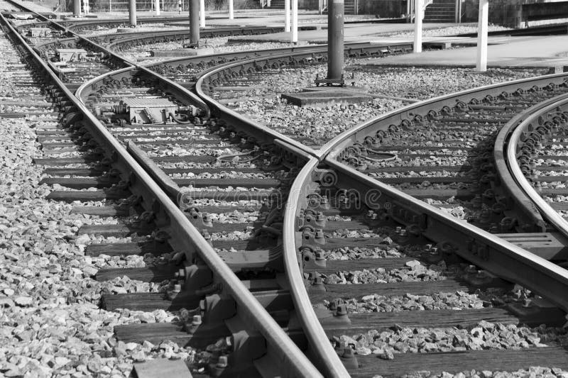 Railway Track with Switch and Interchange Stock Photo - Image of ...