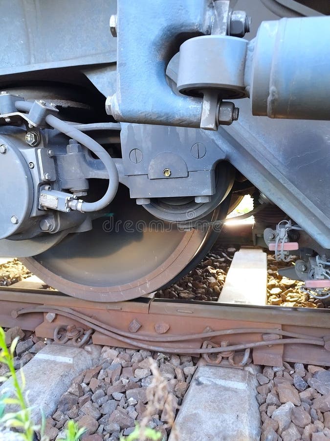 Railway Track, Close-up of the Train Wheel on it. Stock Photo - Image ...