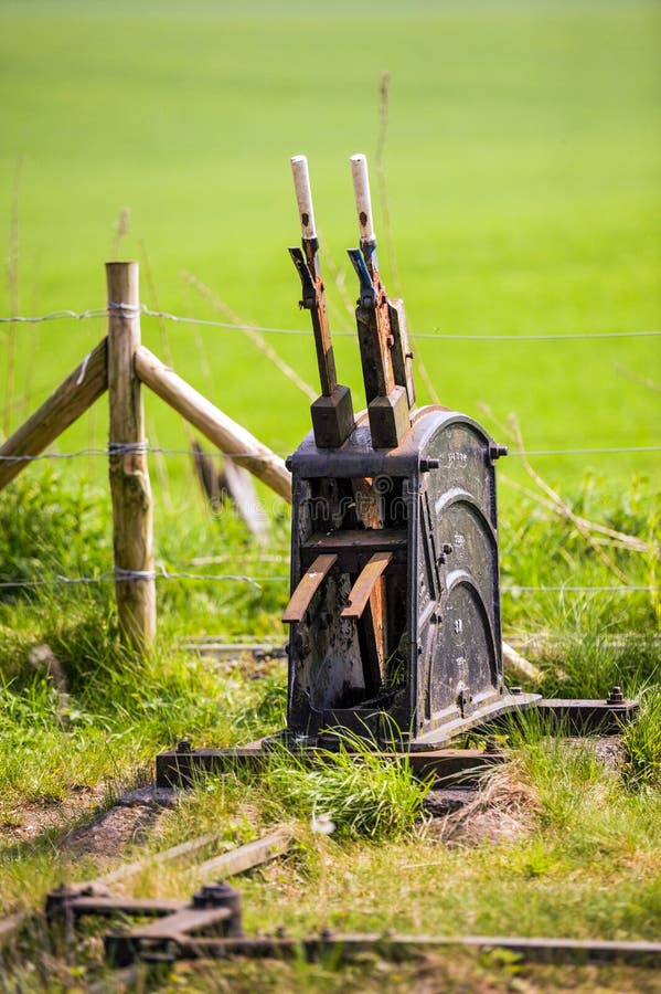 Railway Track Connection Pulley Stock Photo - Image of division ...