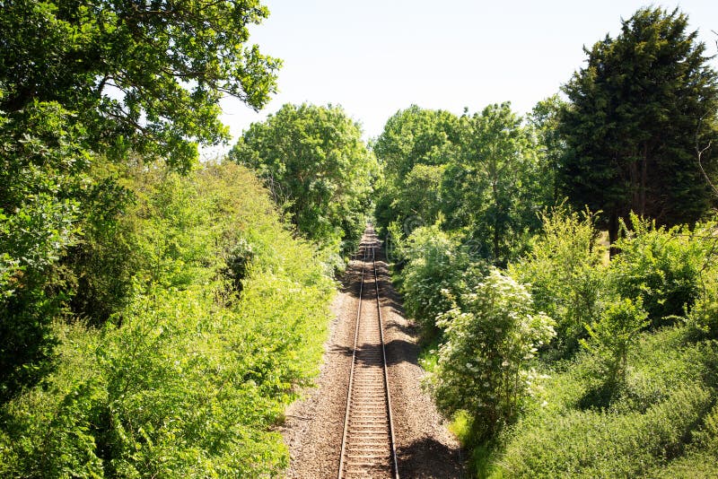 Railway Track Cutting through the Countryside Stock Photo - Image of ...