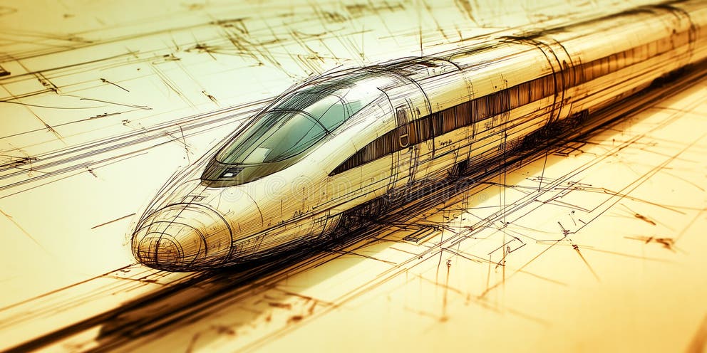 Railway Track Design Schematic Showing Precise Engineering Details and ...