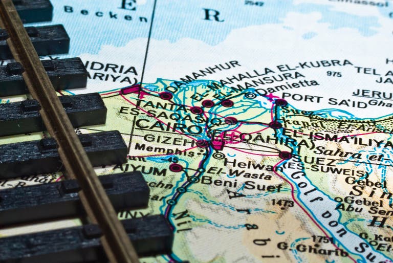 Railway Track and Egypt Map Stock Image - Image of rail, railroad: 10406125
