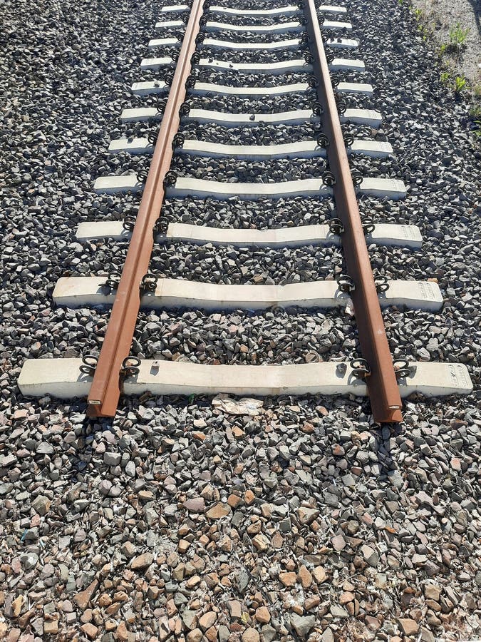 Railway Track Element Rail Infrastructure Modern Transport Stock Image ...