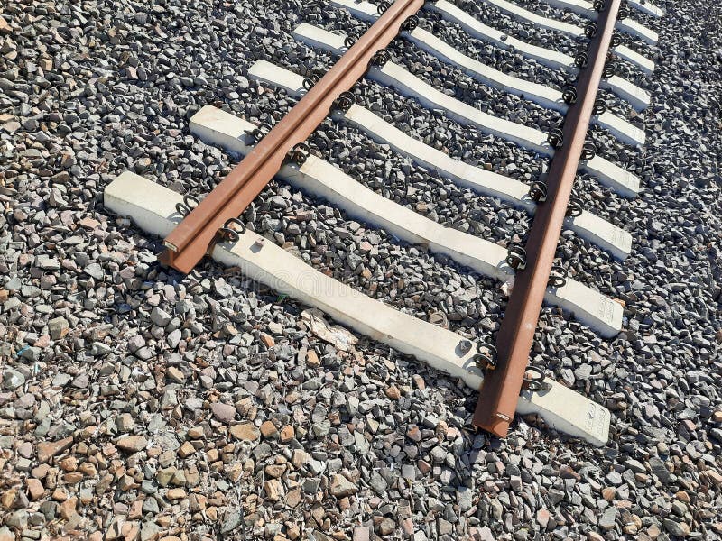 Railway Track Element Rail Infrastructure Modern Transport Stock Image ...
