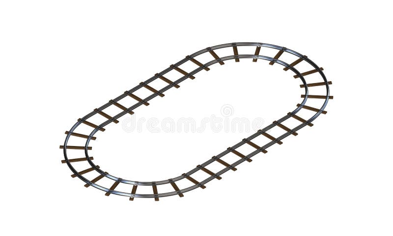 Railway Track. Isolated on White Background Stock Illustration ...