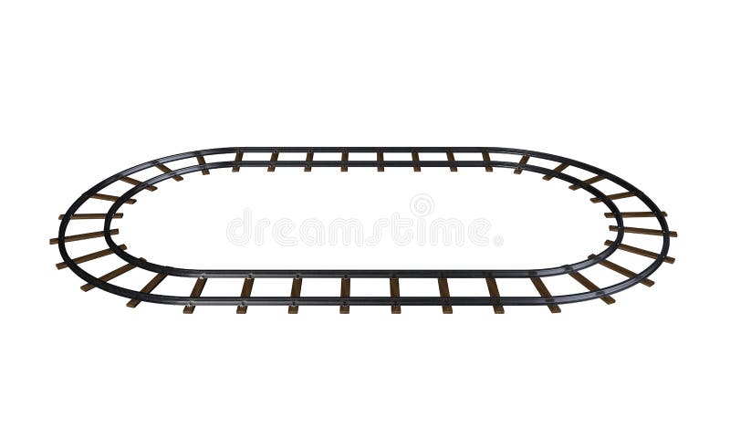 Railway Track. Isolated on White Background Stock Illustration ...