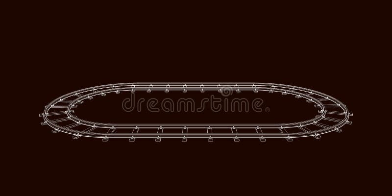 Railway Track Frame. Vector Outline Illustration Stock Vector ...
