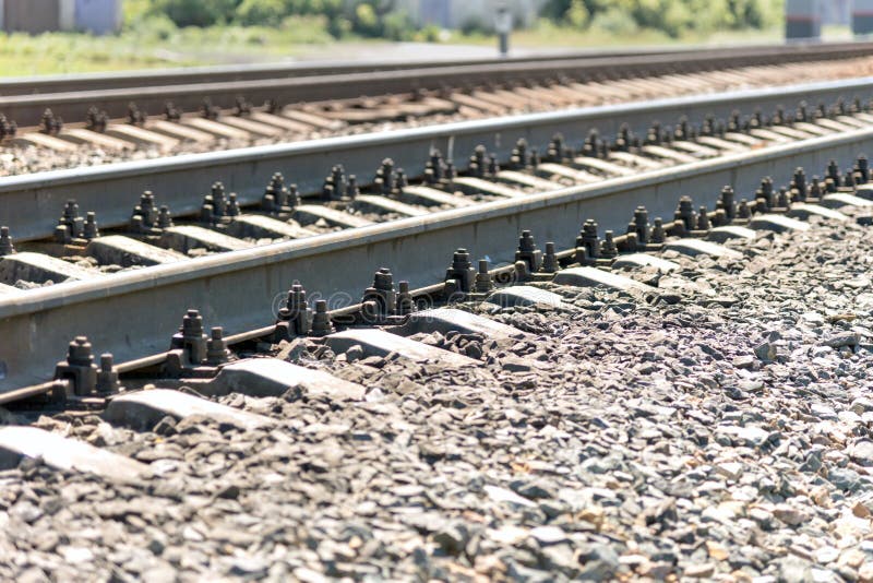 Gravel Along the Edge of the Railway Stock Image - Image of ...