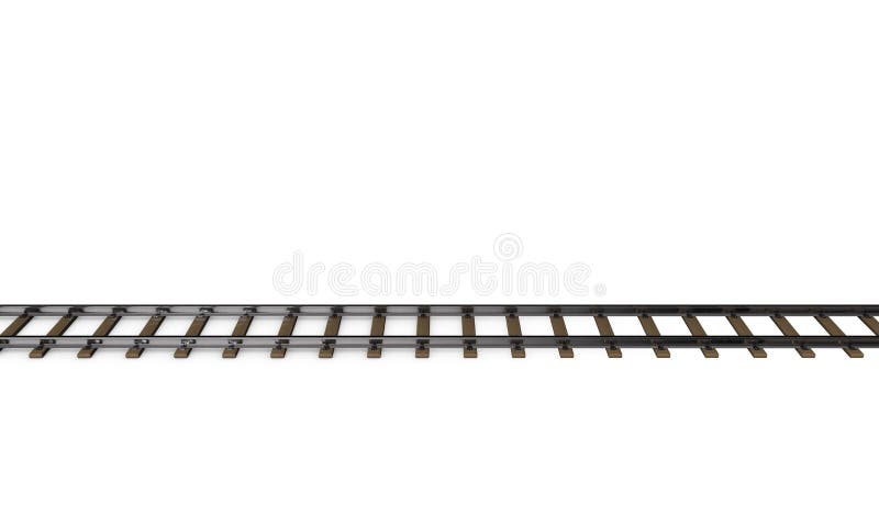 Railway Track. Isolated on White Background Stock Illustration ...