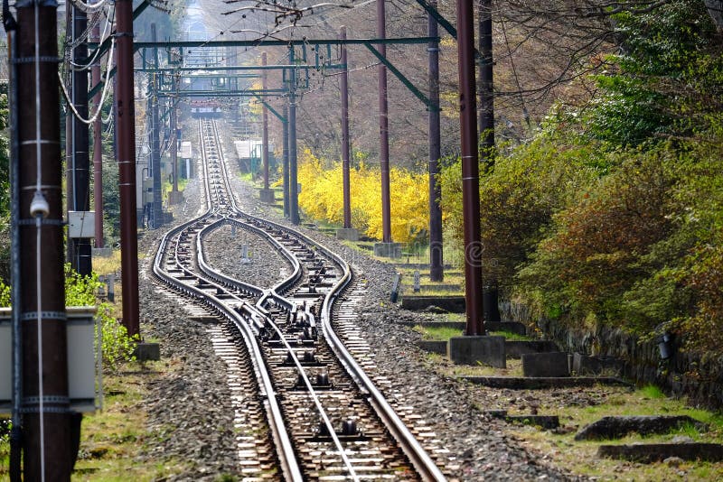 Railway track in Japan stock image. Image of railtrack - 129557977