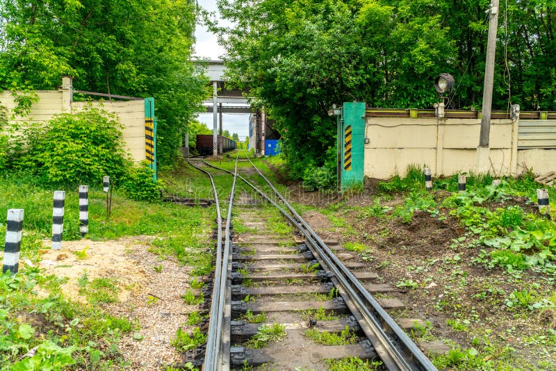 Railway Track Leading To the Loading and Unloading Industrial Building ...