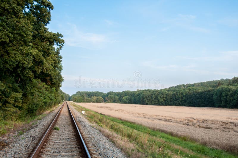 Railway Track in the Nature Stock Image - Image of transport ...