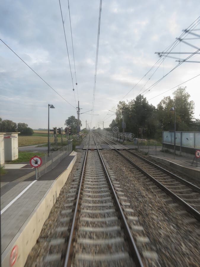 Railway track perspective stock image. Image of transit - 131832339