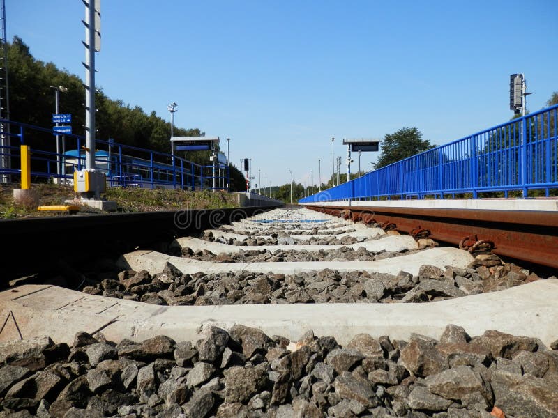 Railway track and platform stock photo. Image of railway - 48565550