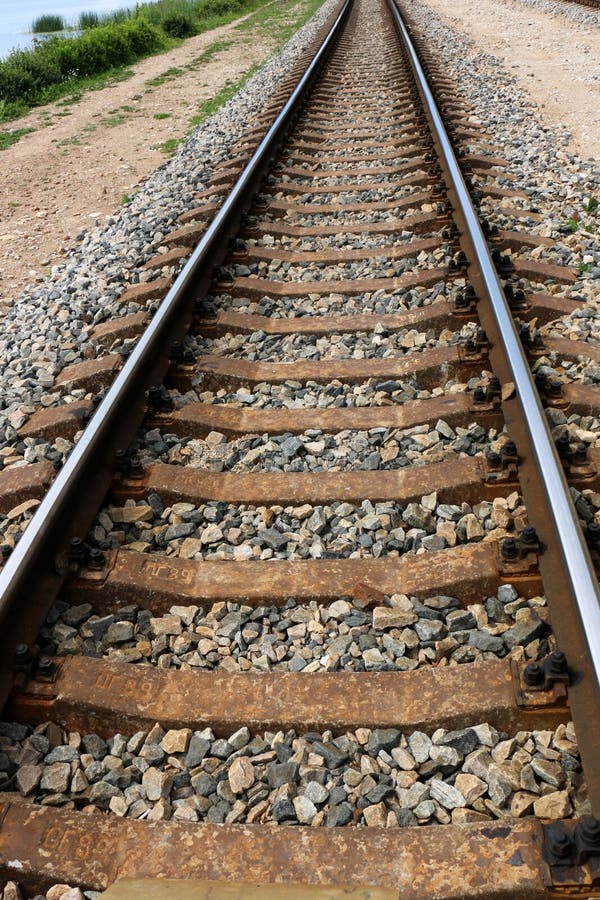 Railway Track - Road with Rail Track Guide. Editorial Stock Photo ...