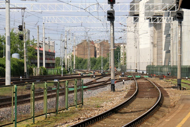 Railway Track - Road with Rail Track Guide. Editorial Stock Photo ...