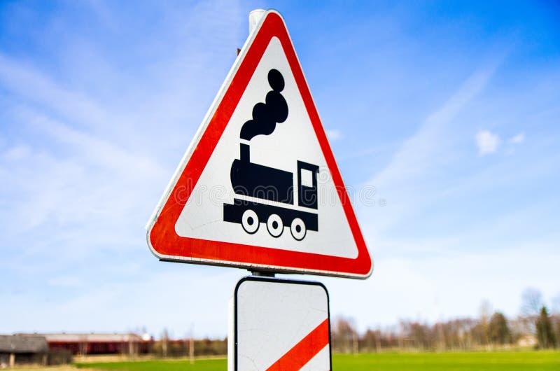 Railway track road sign stock photo. Image of gravel - 90300202
