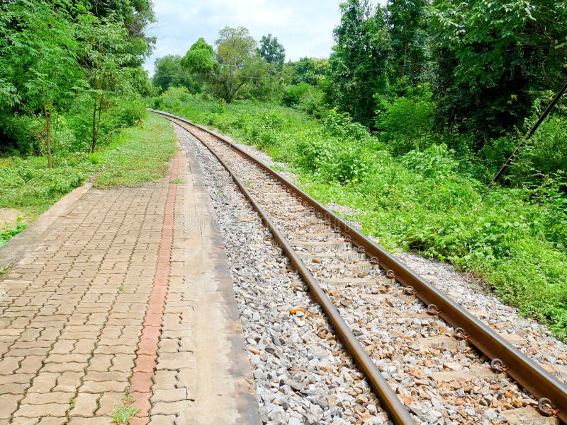 Railway Track in Rural Area Stock Image - Image of station, iron: 376214113