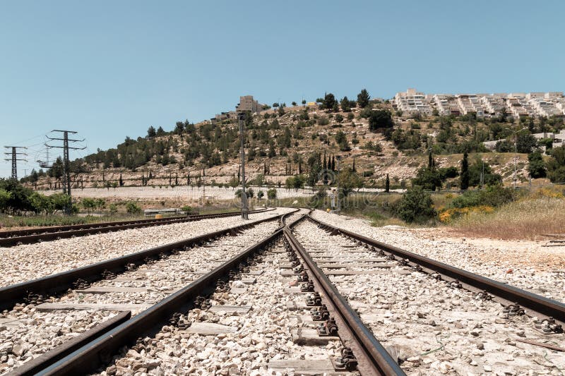Railway Track Scene in Jerusalem Stock Image - Image of railroad ...