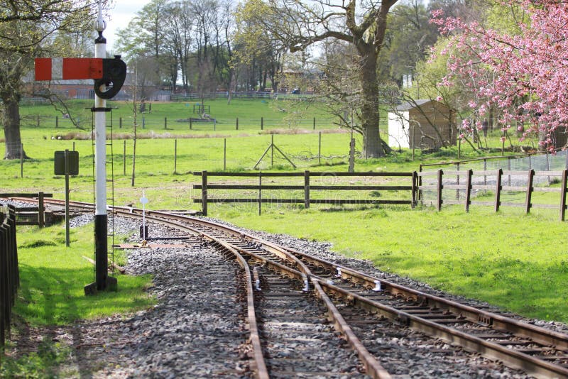 Railway track and signal stock image. Image of drop, nottingham - 53348989