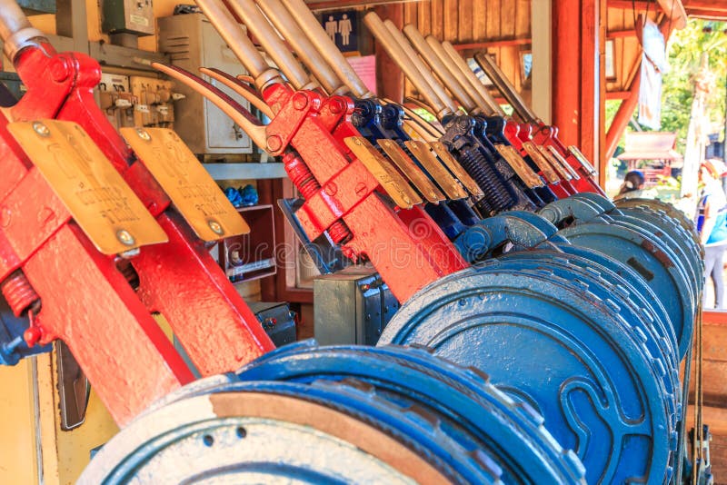 Railway Track Switch Mechanism Stock Photo - Image of handle, gravel ...
