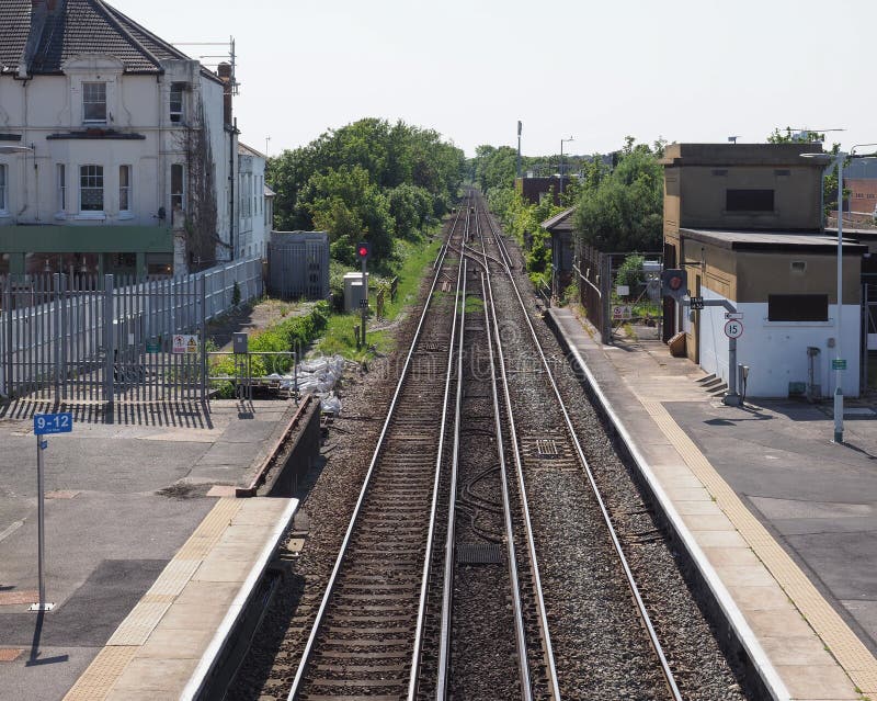 Railway Tracks in Bexhill on Sea Stock Photo - Image of travel, railway ...
