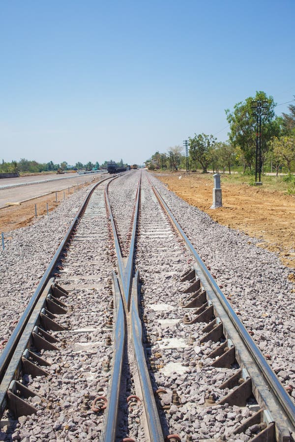 Railway Tracks and Blue Sky Stock Image - Image of transit, steel: 29804589