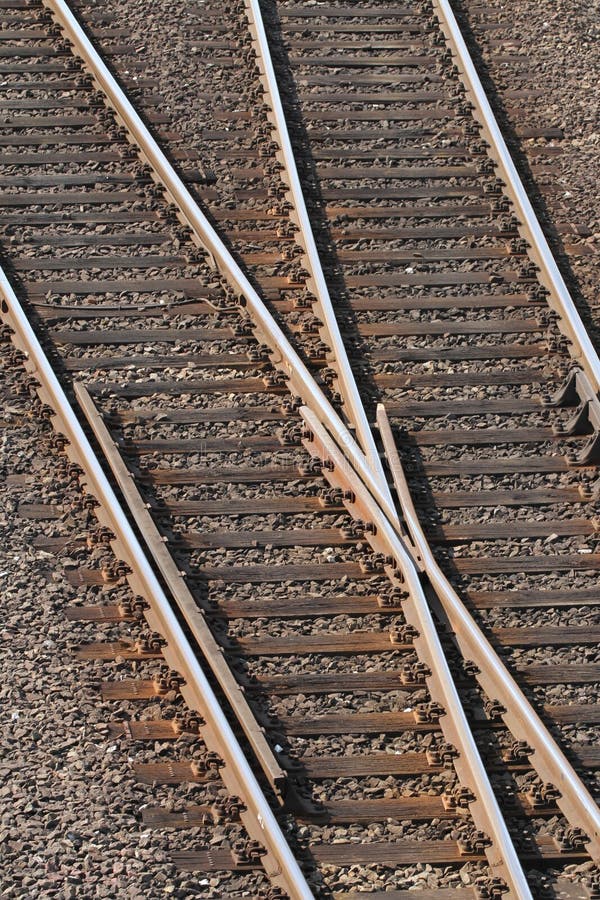 Railway Tracks with Crossing Stock Photo - Image of transportation ...