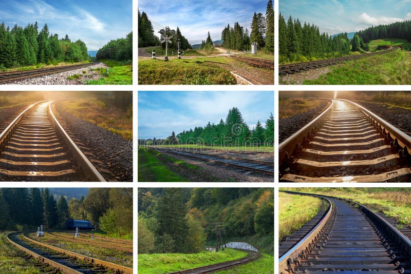 Railway Tracks of Different Directions, Landscape of Railroad Tr Stock ...