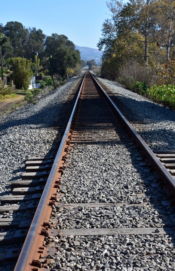 Railway Tracks Extending Off into the Distance Stock Image - Image of ...