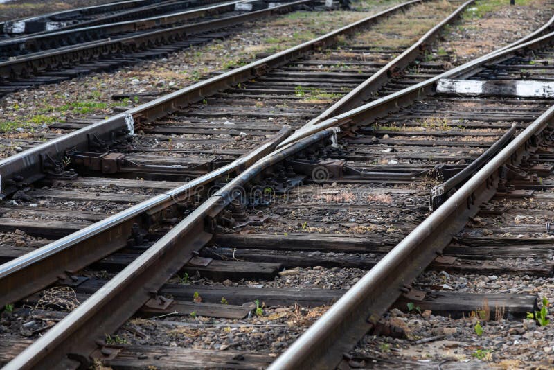 Railway Tracks in Front of the Train Stock Image - Image of journey ...