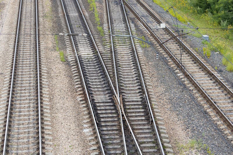 Railway Tracks Interchanges Stock Photo - Image of arrow, decision ...