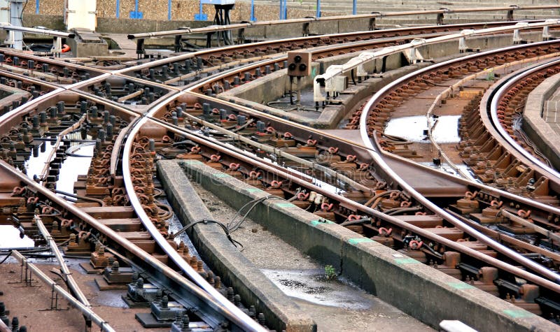 Railway Tracks at a Junction Stock Image - Image of confusion, lost ...
