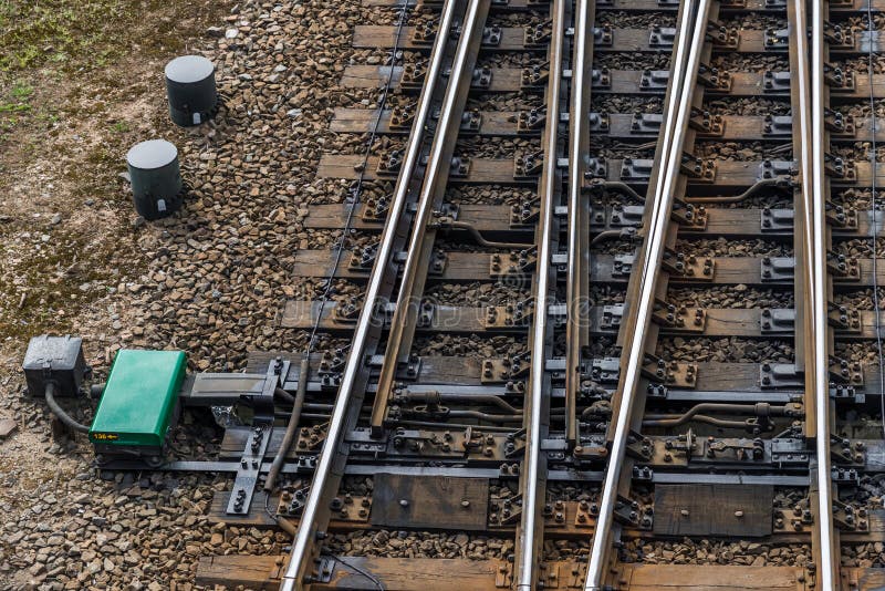 Railway Tracks Junction stock photo. Image of train - 319861324