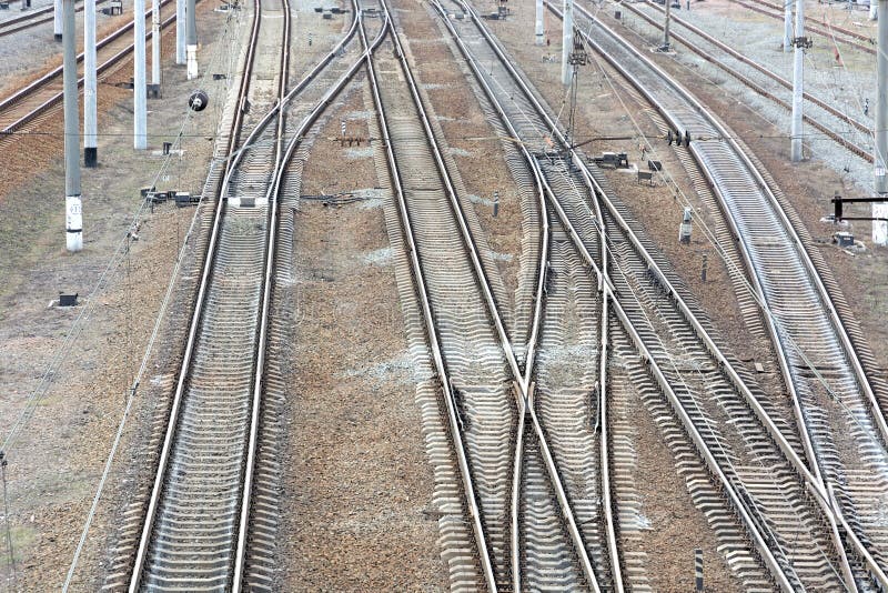 Railway tracks. stock photo. Image of crossroad, together - 51119712