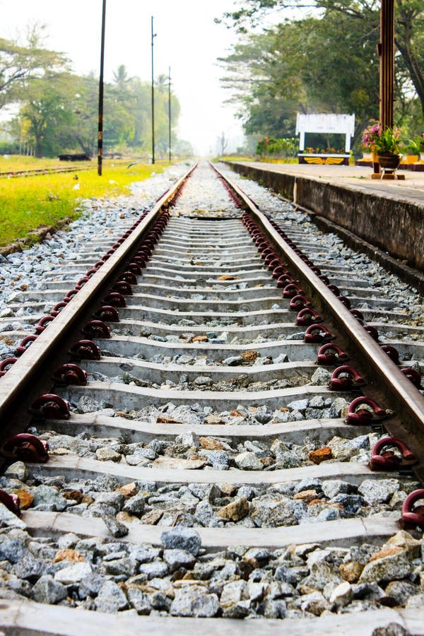 Railway Tracks in a Rural Scene Stock Photo - Image of dusk, iron: 36710032