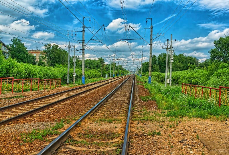 Railway tracks rusty stock photo. Image of yellow, clouds - 50587370