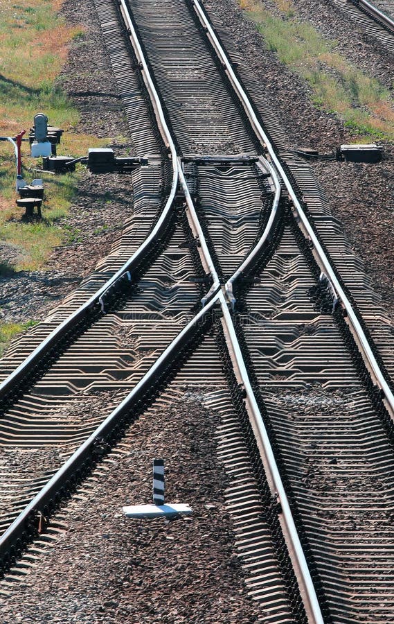 Railway Tracks and Switch stock photo. Image of freight - 18275956