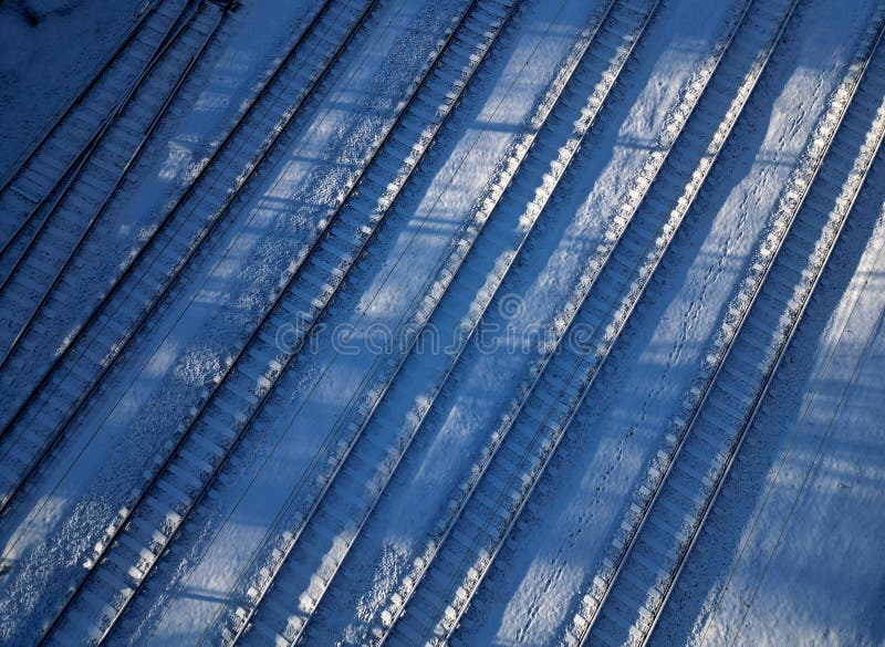 Railway Tracks To a Multi-track Sorting Train Station. Vertical View ...