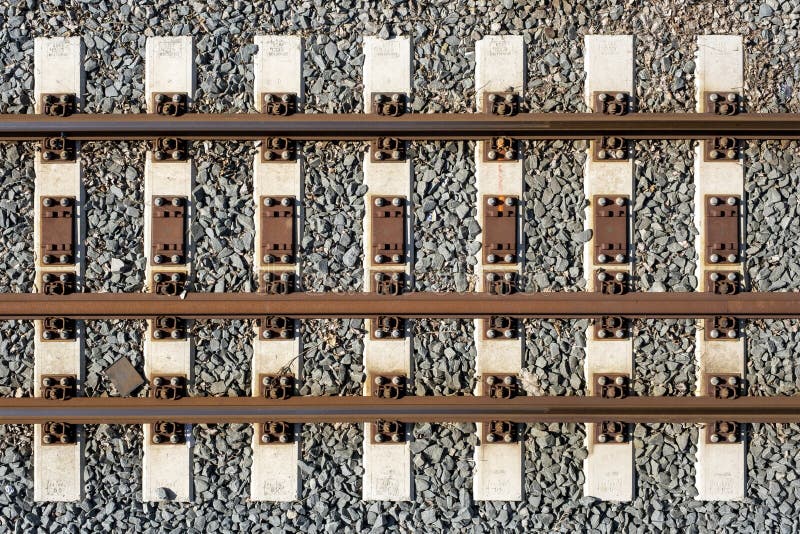 Railway Tracks Top View Close Up Stock Image - Image of country ...