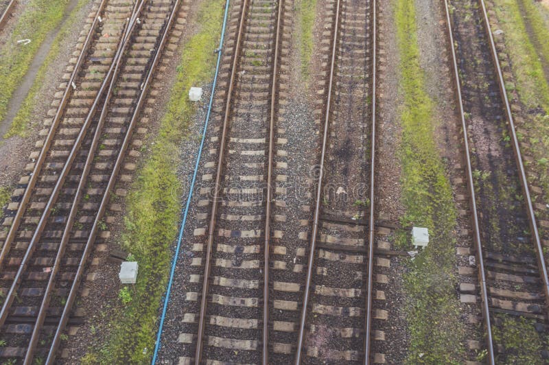 Empty railway tracks stock image. Image of crossing - 117874587