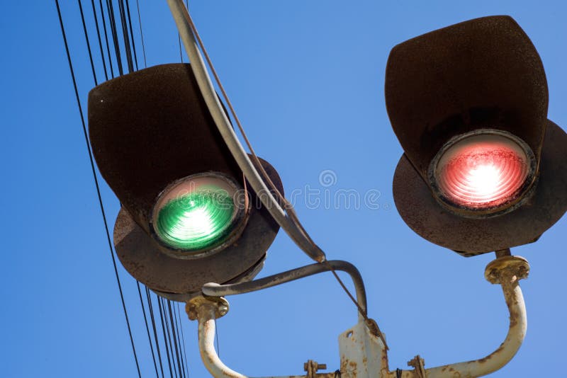 Rusty Traffic Lights Railroad Isolated White Stock Photos - Free ...