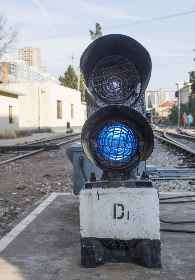 Railway traffic lights stock photo. Image of intersection - 64285214
